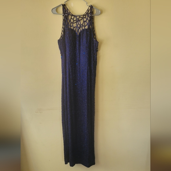 Vintage | Dresses | Vintage 9s Midnight Blue Glamorous Dress | Poshmark